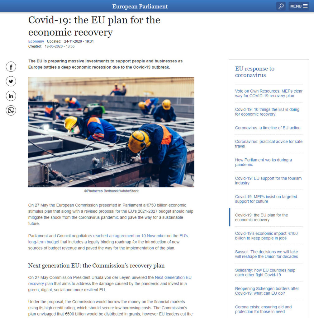 EU Recovery Fund of 750 Billion Euro Will Not Be Enough – Rookie Economics