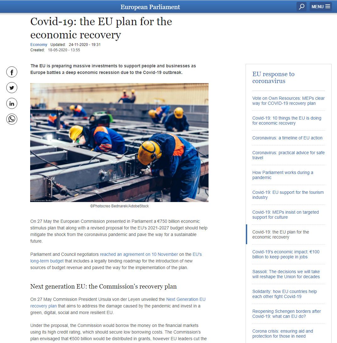 EU Recovery Fund of 750 Billion Euro Will Not Be Enough – Rookie Economics